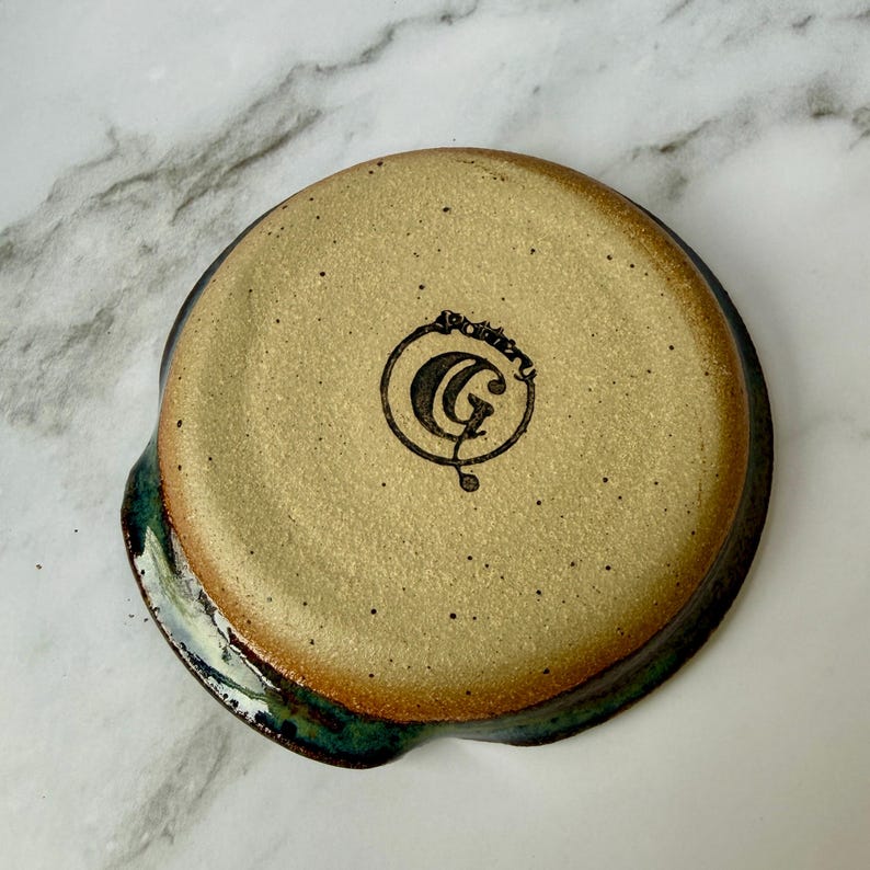 Hand Thrown Pottery | Blue Flow Spoon Rest - Etsy