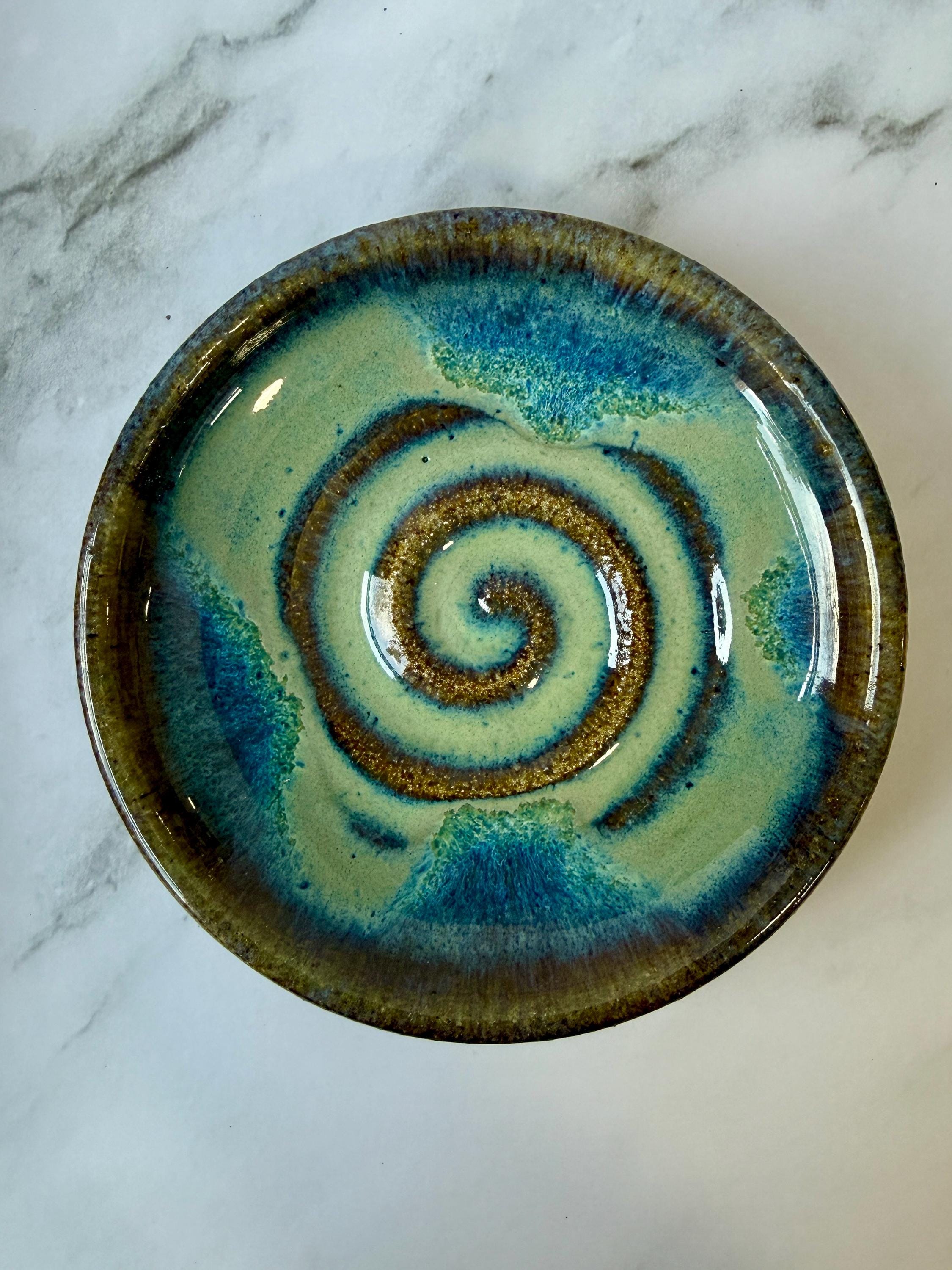 Hand Thrown Pottery | Blue Flow Spoon Rest - Etsy