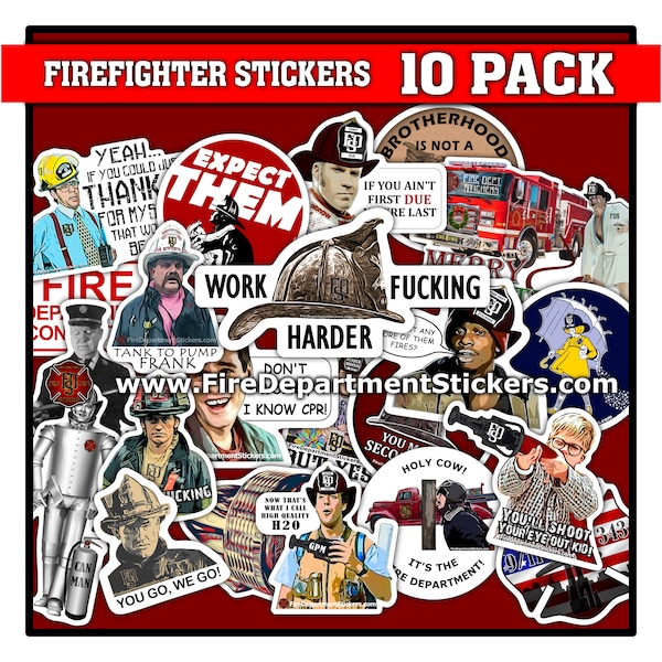 Firefighter Stickers - Etsy