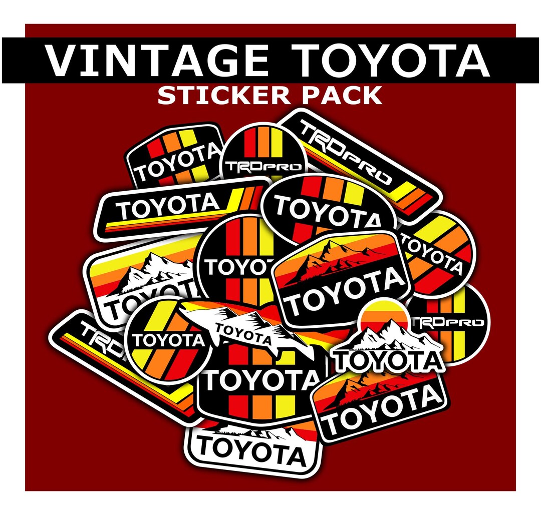 Toyota Vintage Sticker Pack Decals Vinyl Stickers 12 Pack - Etsy