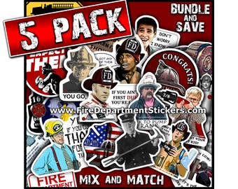 10 Pack Firefighter Stickers Mix and Match Sticker Pack - Etsy