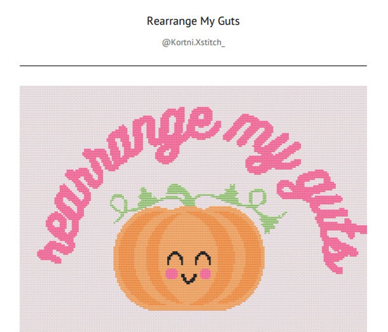 Rearrange My Guts Halloween Cross Stitch Pattern - Etsy