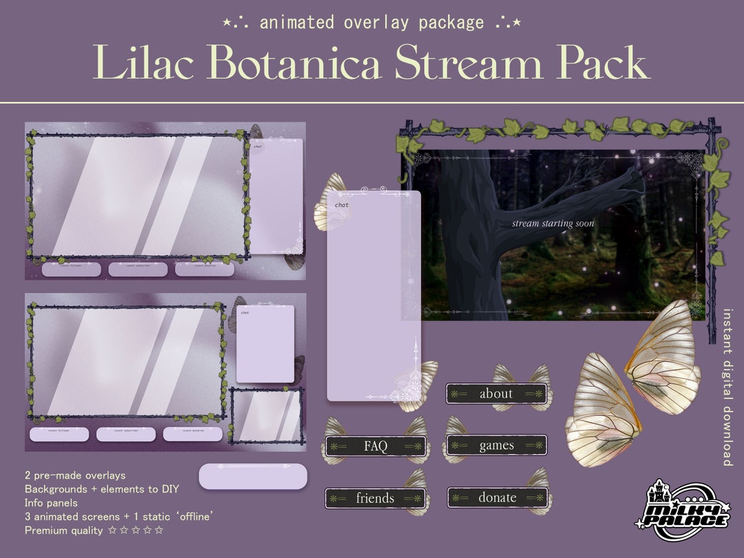 Lavender Stream Overlay Package | Premium Twitch Overlay Pack ...