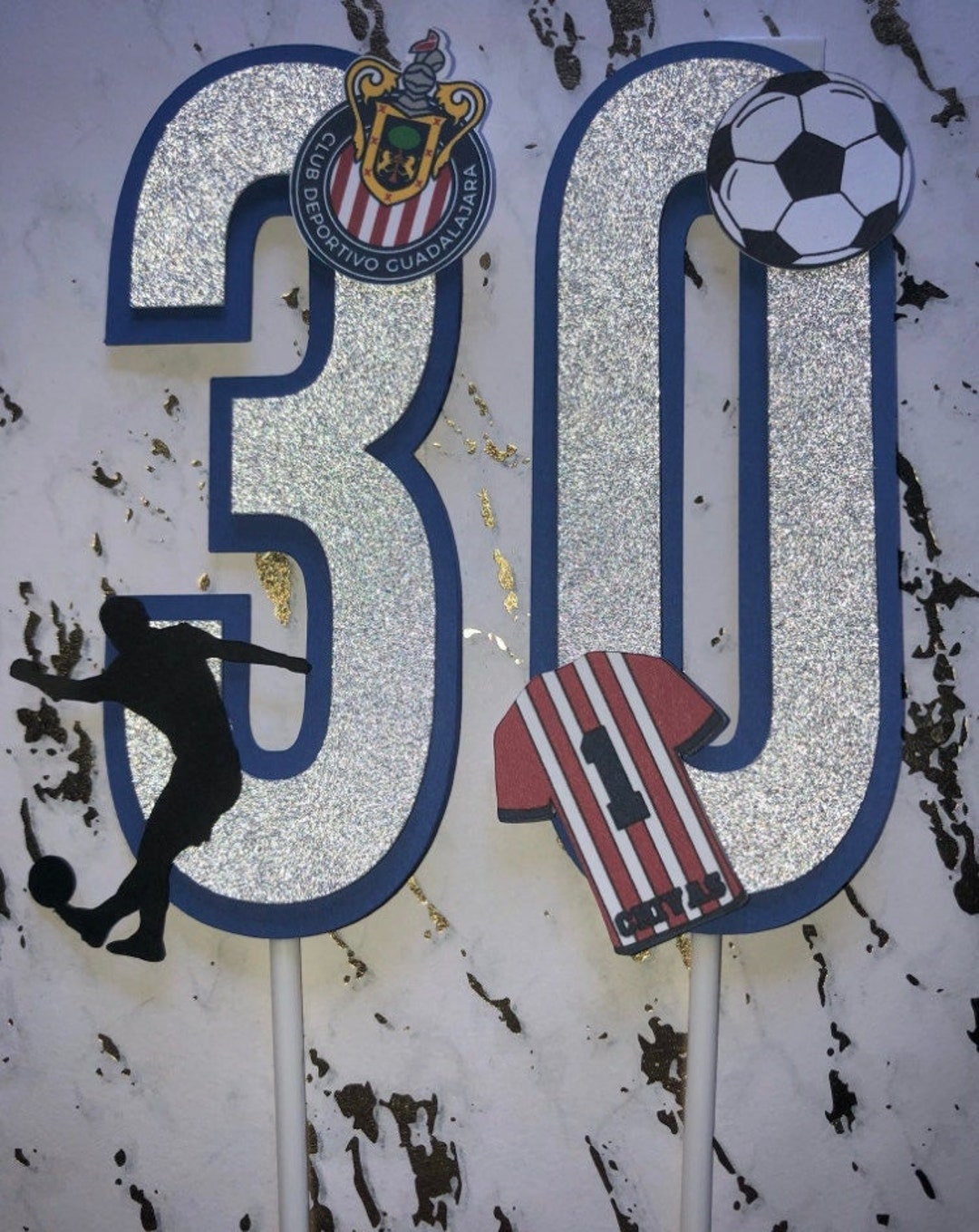 Topper de pastel de números inspirado en Chivas - Etsy México