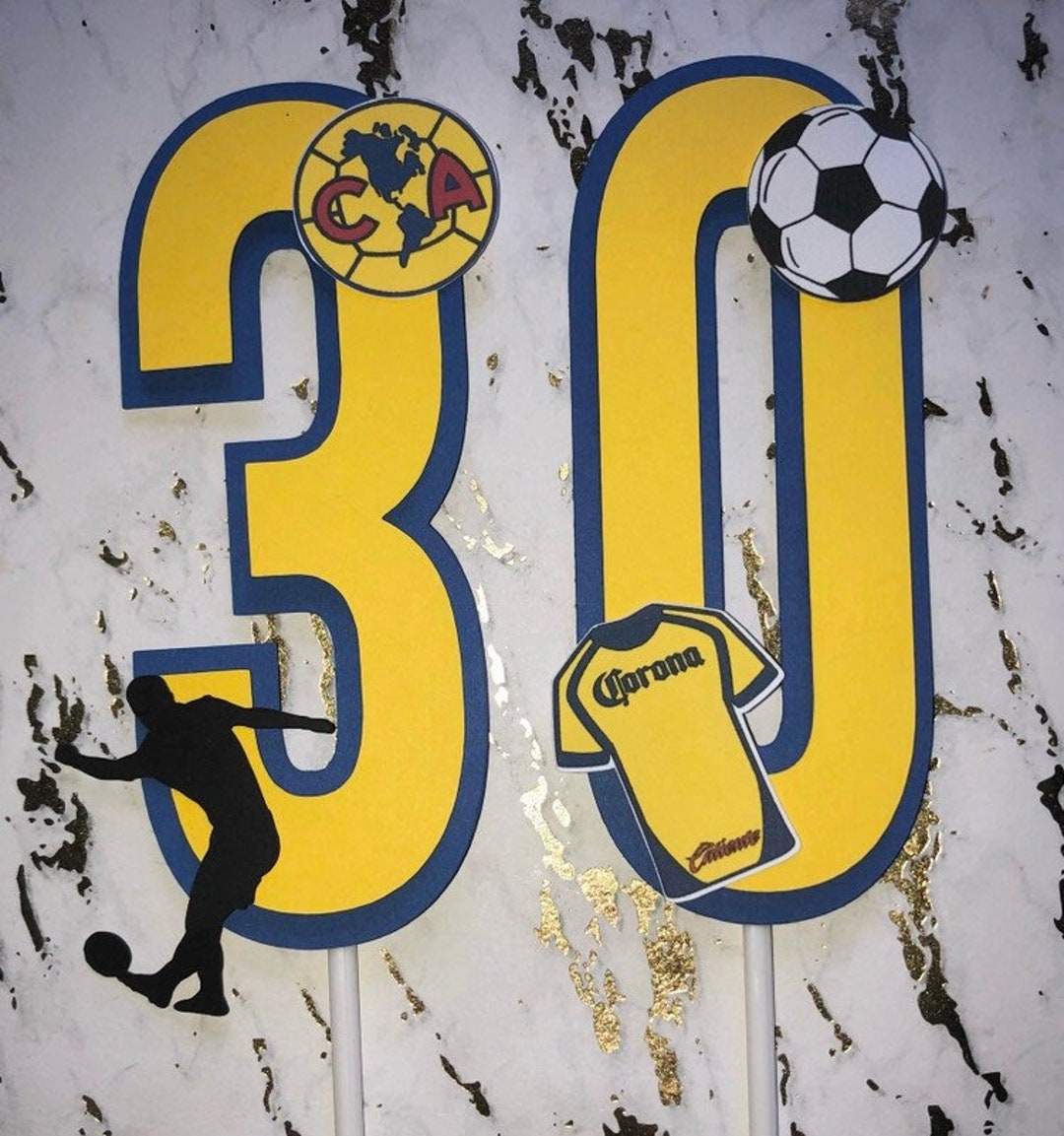 Fútbol Mexicano Inspired Number Cake Topper - Etsy
