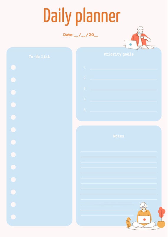 Daily to Do List Printable Daily Planner Minimalist Planner - Etsy