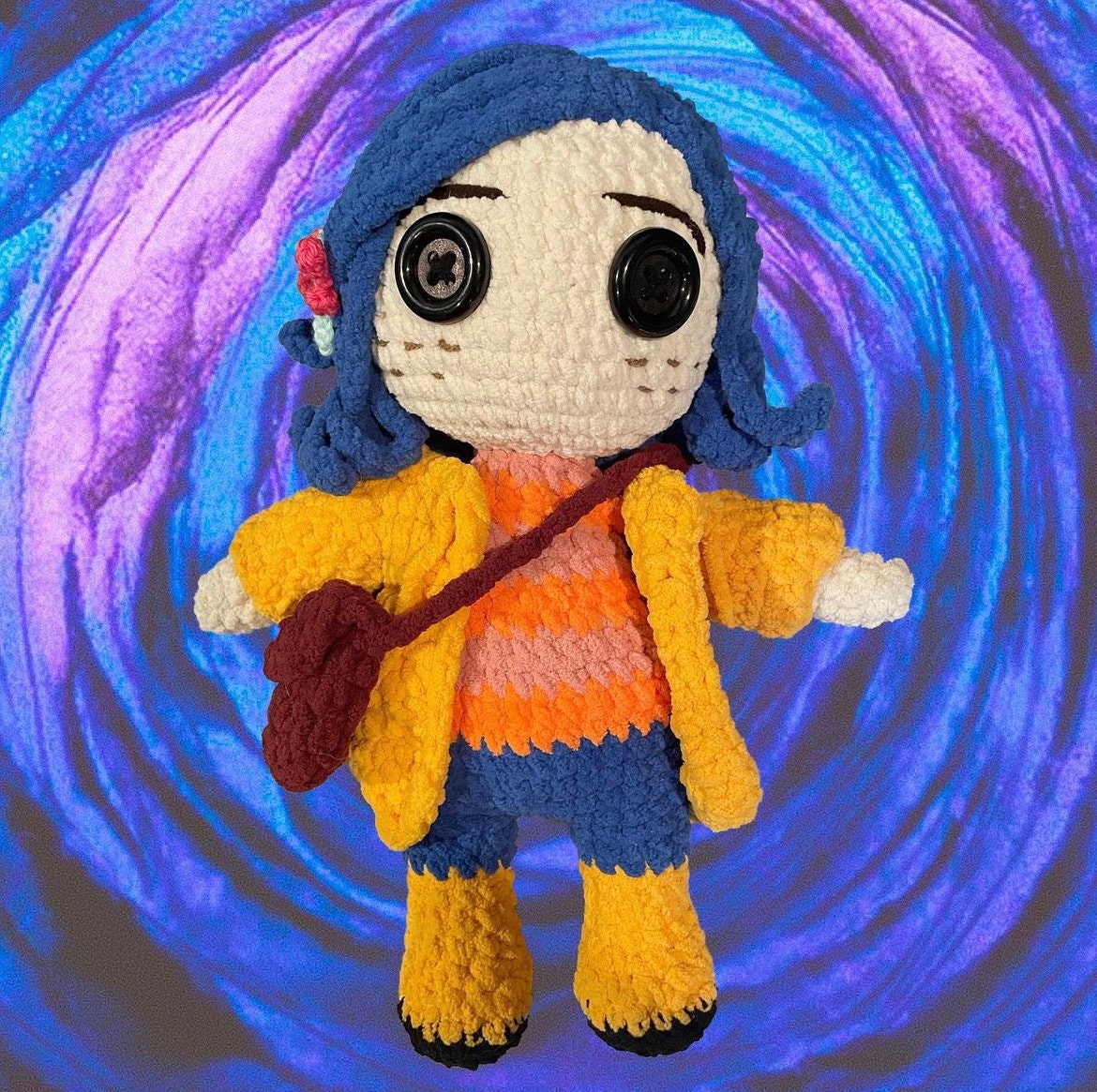 Coraline Button Eyed Crochet Amigurumi Doll - Etsy