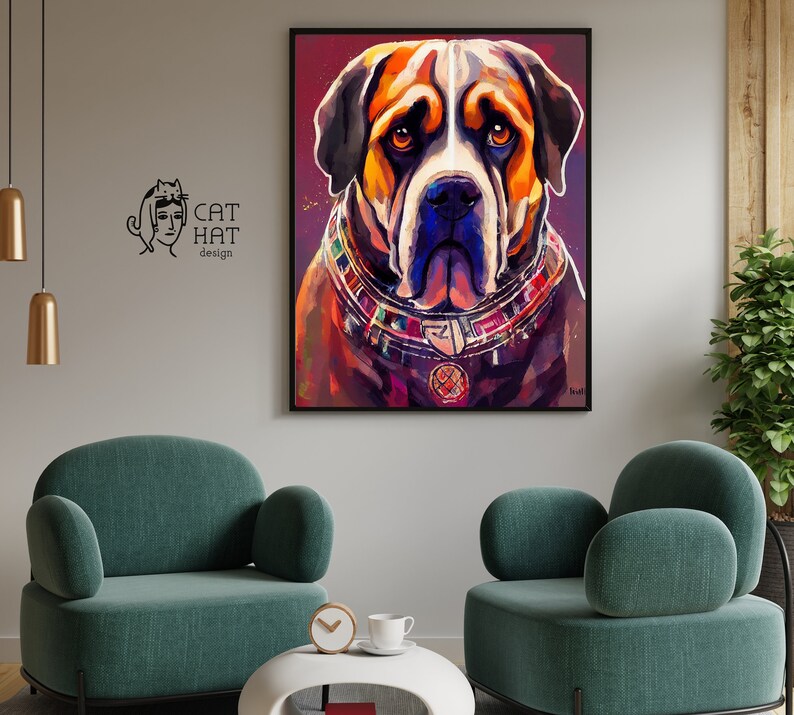 The Assyrian Mastiff Dog Print Art Prints Original Coffee - Etsy