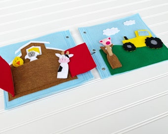 Felt Farm Quiet Book Barnyard Book Felt Animals Pretend - Etsy