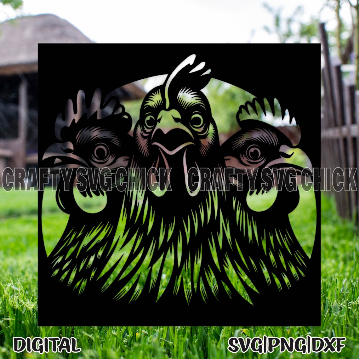 Three Hens Svg, Three Hens Png, Three Hens Dxf, Plasma Cut File ...