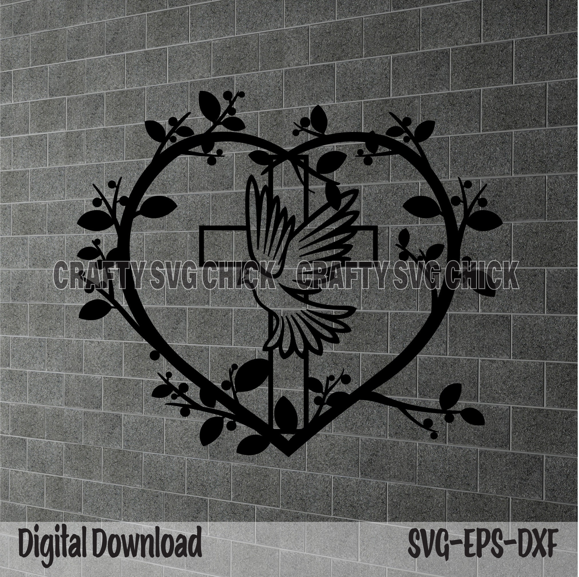 Dove Cross Svg, Heart Svg, Dove Cross Eps, Heart Eps, Dove Cross Dxf ...