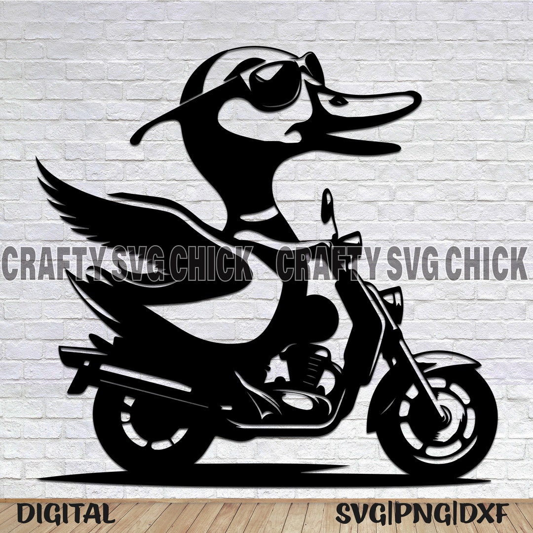 Free Bird Motorcycle Svg, Biker Duck Svg, Motorcycle Png, Biker Duck ...