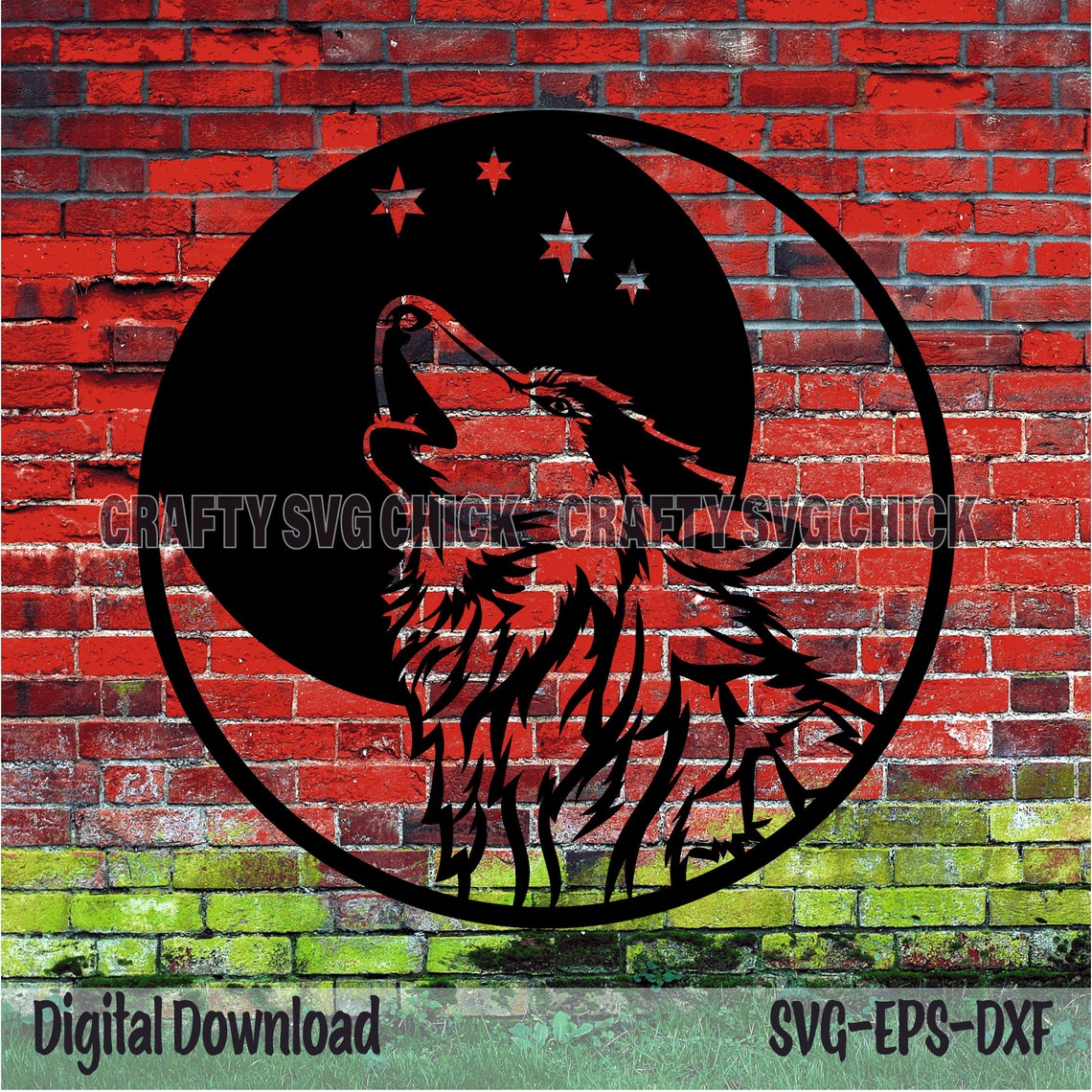 Wolf Howling Svg, Wolf Moon Svg, Wolf Howling Eps, Wolf Moon Eps, Wolf ...