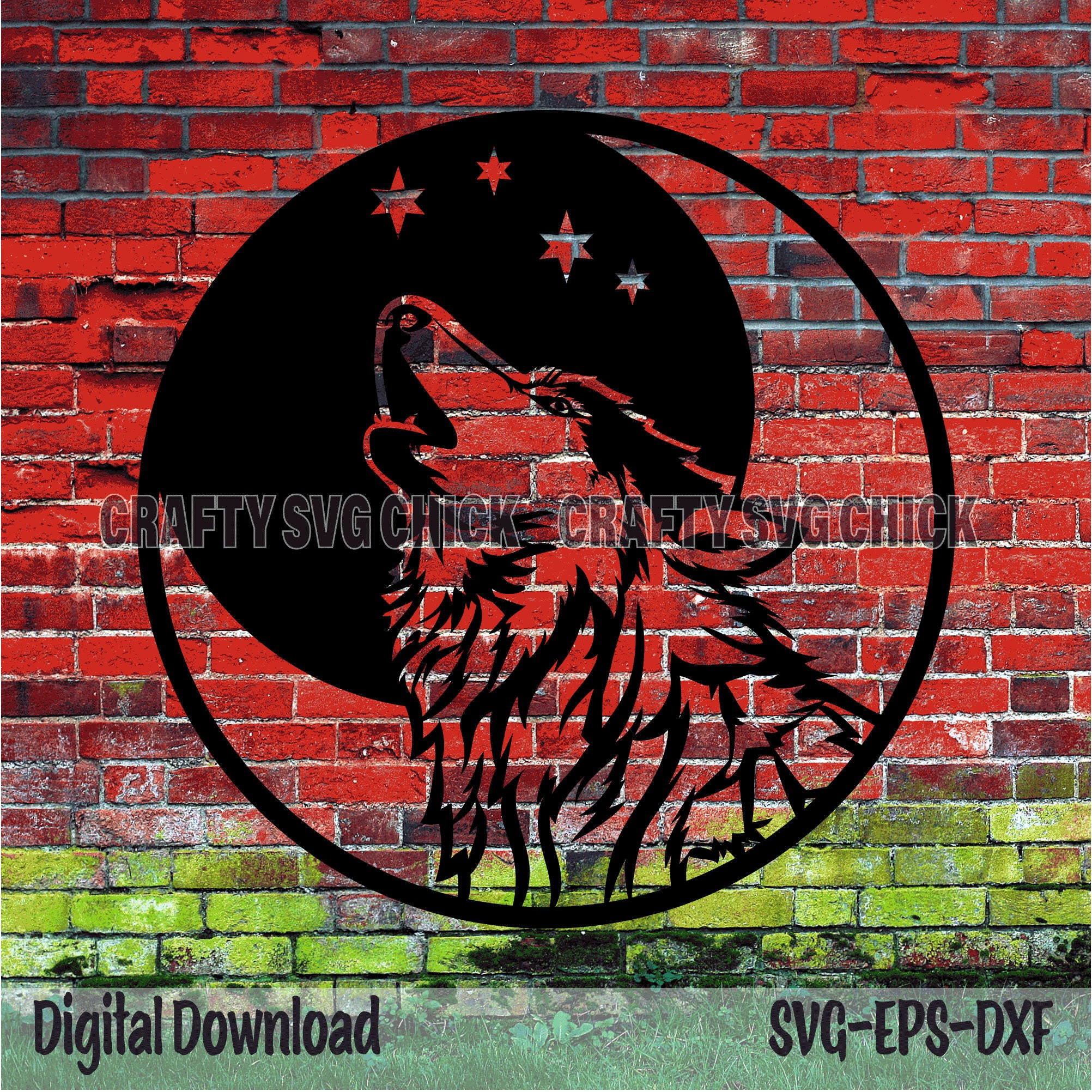 Wolf Howling Svg, Wolf Moon Svg, Wolf Howling Eps, Wolf Moon Eps, Wolf ...