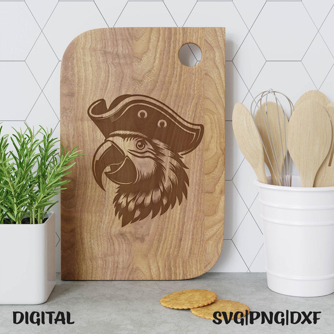 Parrot Pirate Svg, Parrot Pirate Png, Parrot Pirate Dxf, Engraving ...