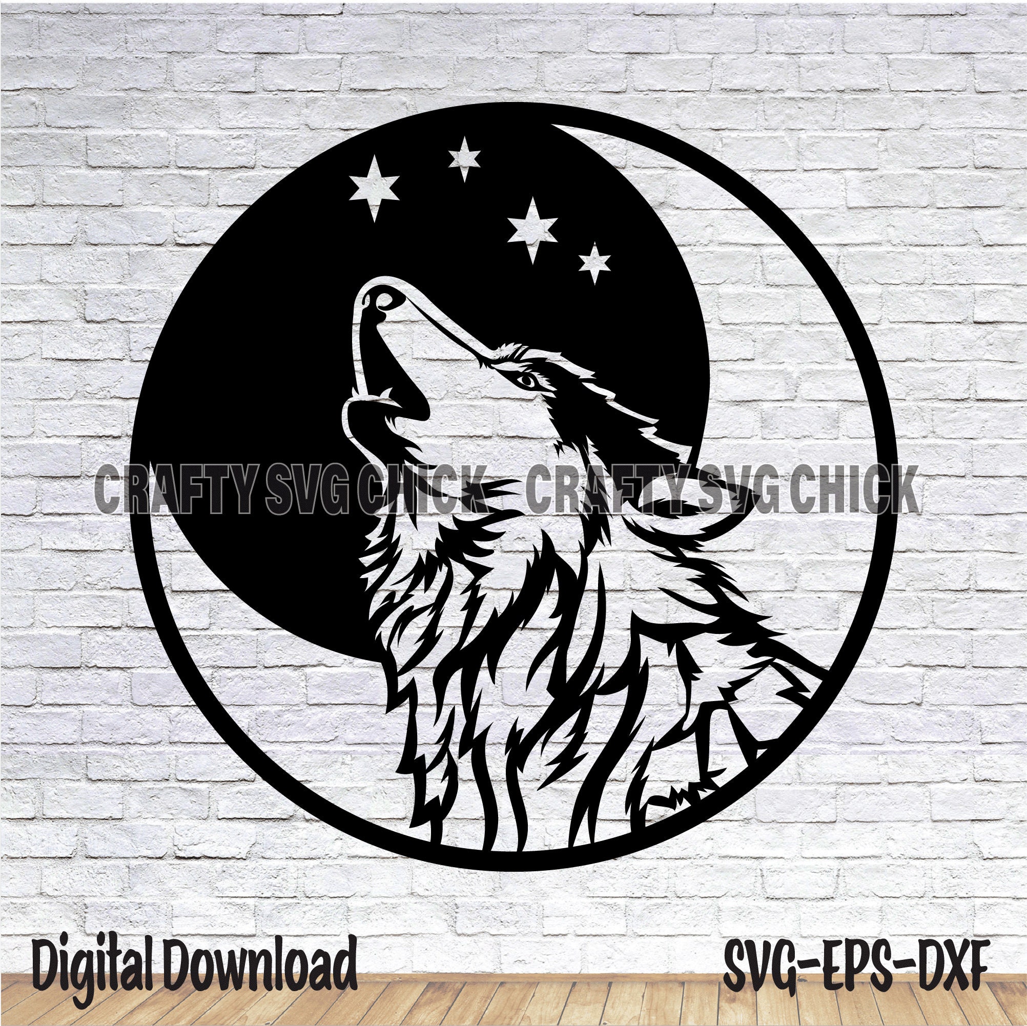 Wolf Howling Svg, Wolf Moon Svg, Wolf Howling Eps, Wolf Moon Eps, Wolf ...