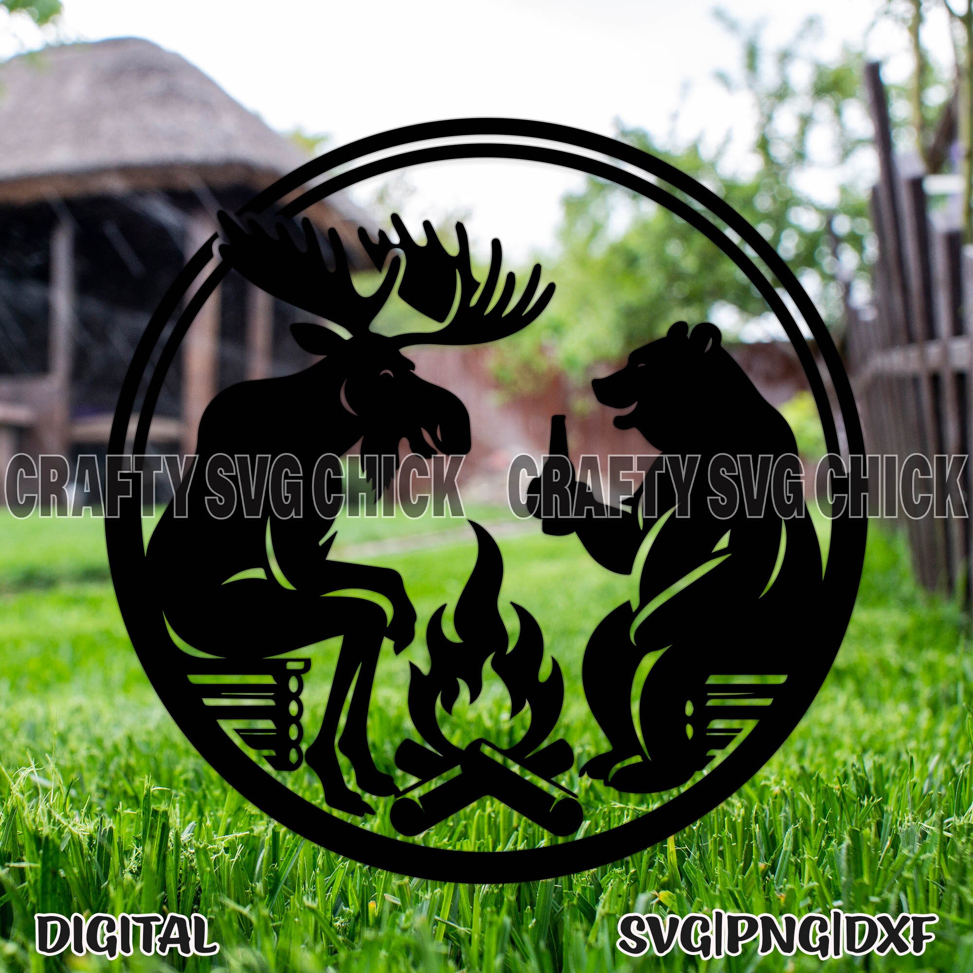 Moose and Bear Svg Camp Party Svg Moose and Bear Png Camp Party Png ...