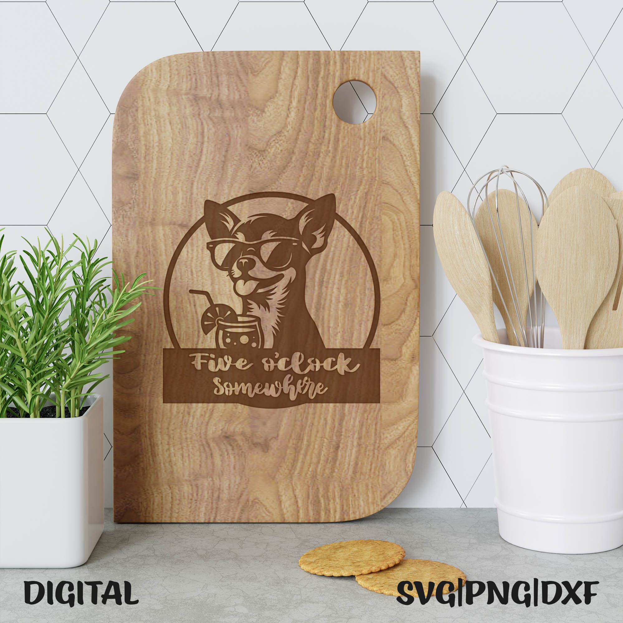Five Oclock Svg, Chihuahua Svg, Bar Sign, Svg Pdf Png Dxf, Laser Design ...