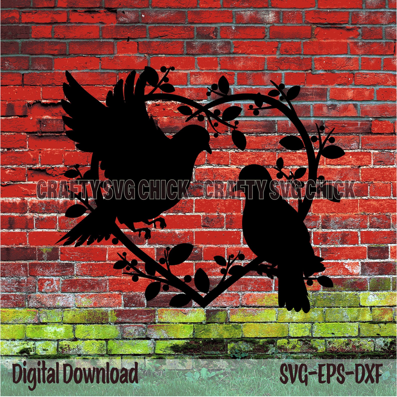 Doves Heart Svg, Floral Svg, Doves Heart Eps, Floral Eps, Doves Heart ...