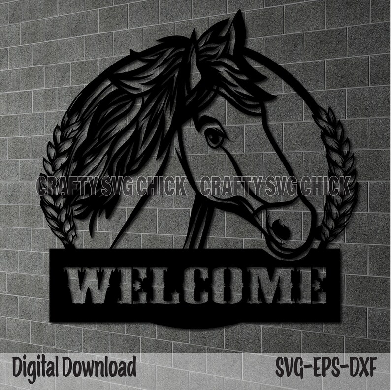 Western Horse Svg, Welcome Sign Svg, Western Horse Dxf, Welcome Sign ...