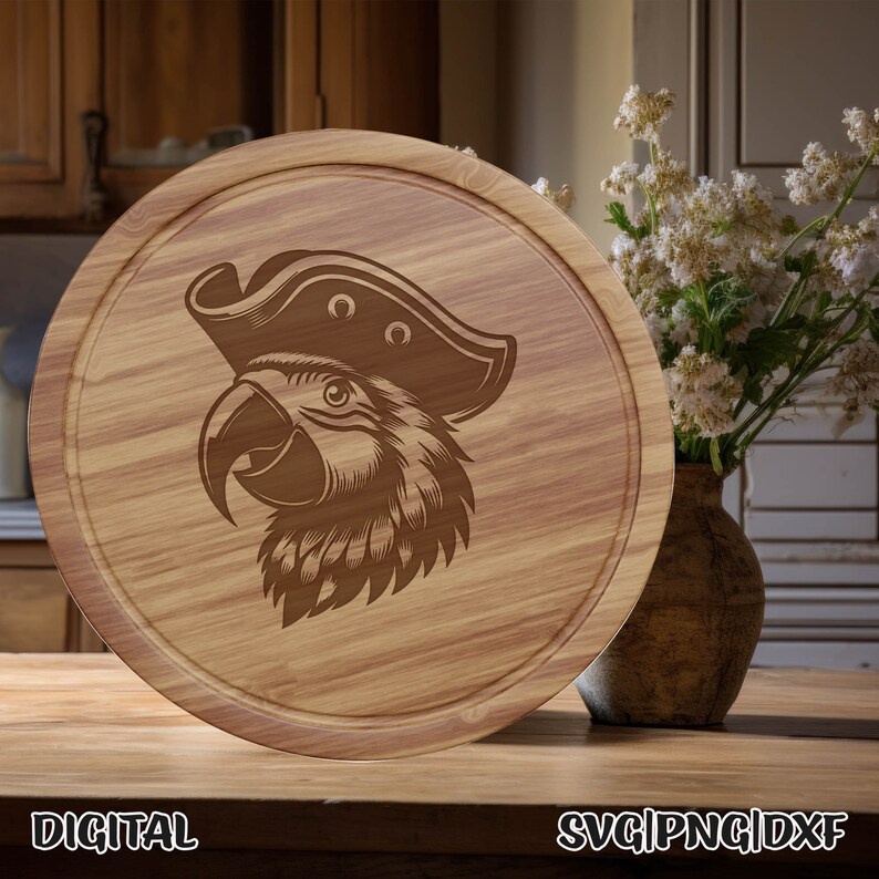 Parrot Pirate Svg, Parrot Pirate Png, Parrot Pirate Dxf, Engraving ...