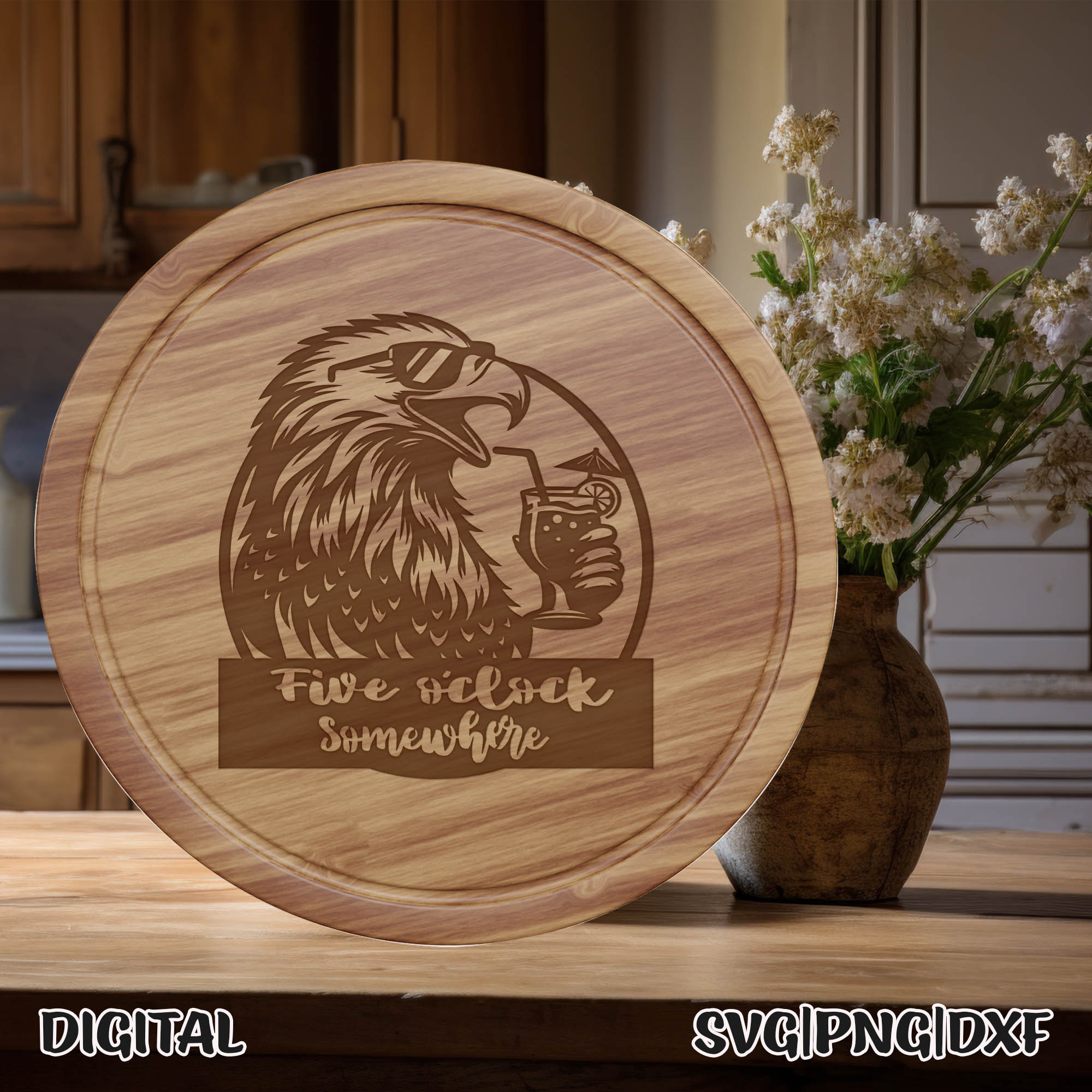 Five Oclock Eagle Svg, Patriotic Bar Sign, Svg Pdf Png Dxf, Laser ...