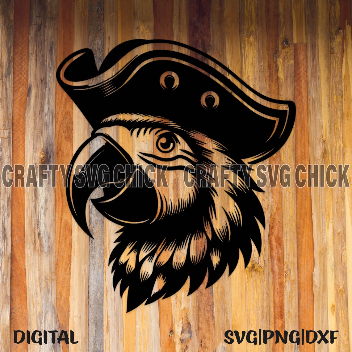 Parrot Pirate Svg, Parrot Pirate Png, Parrot Pirate Dxf, Engraving ...