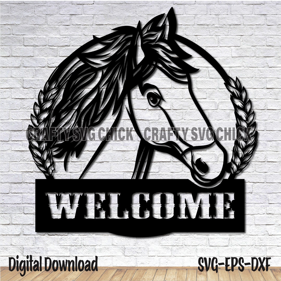 Western Horse Svg Welcome Sign Svg Western Horse Dxf - Etsy