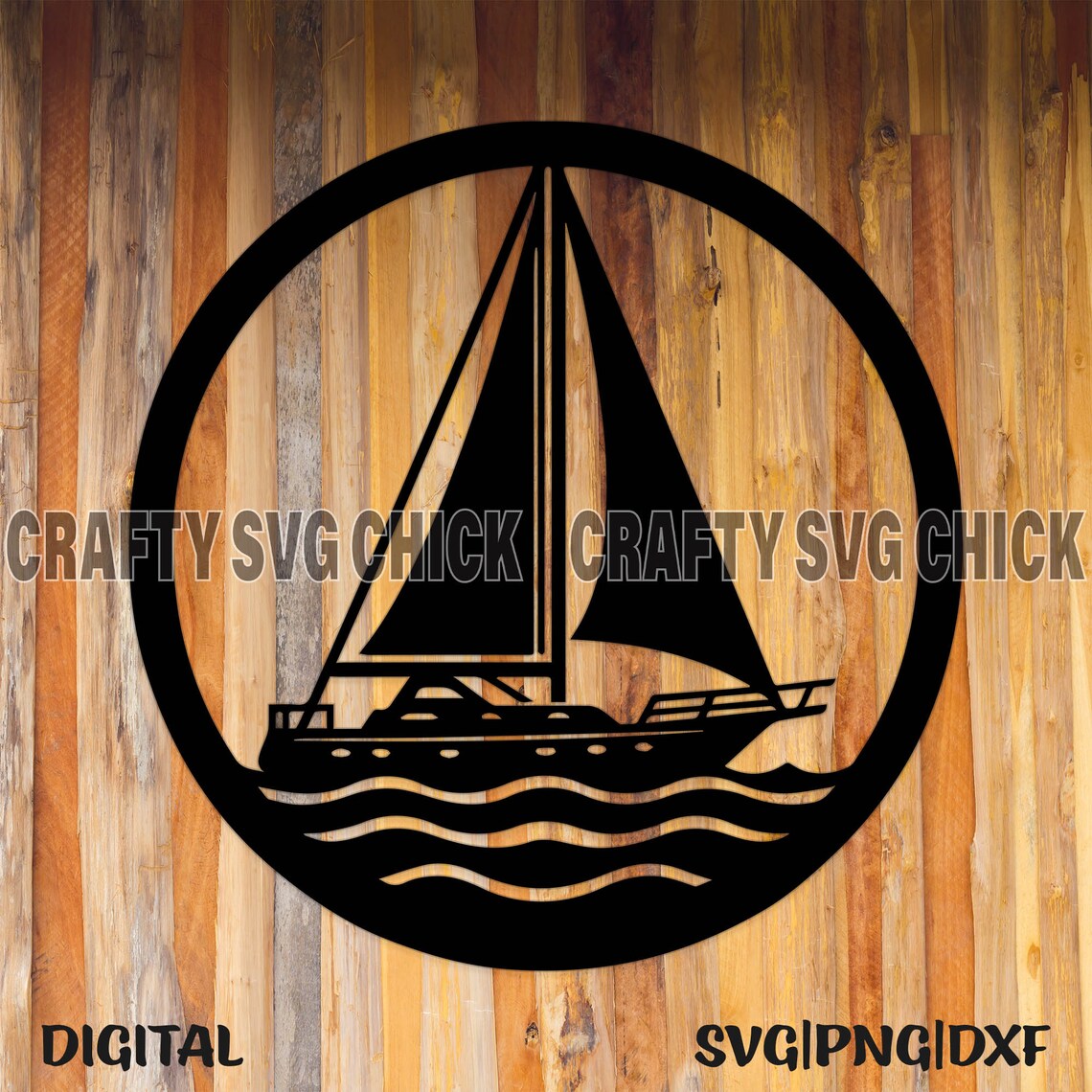 Sailboat Svg, Sailboat Png, Sailboat Dxf, Plasma Cut File, Glowforge ...