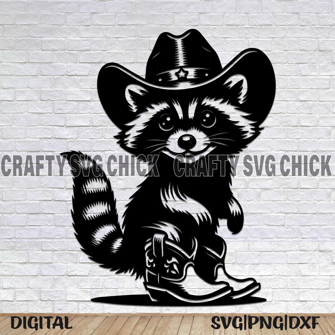 Raccoon Svg, Cowgirl Hat Svg, Raccoon Png, Cowgirl Hat Png, Raccoon Dxf ...