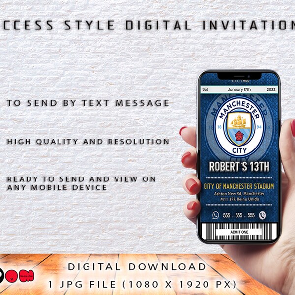 Manchester City Invitation - Etsy
