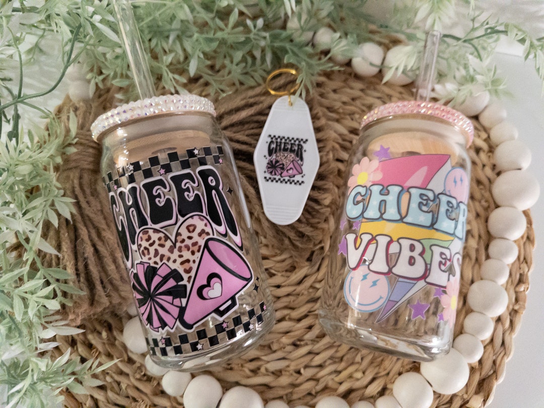 Cheer Vibes Glass Can| Cheer Glass Can, Cheer Vibes Cup, Cheer Retro ...