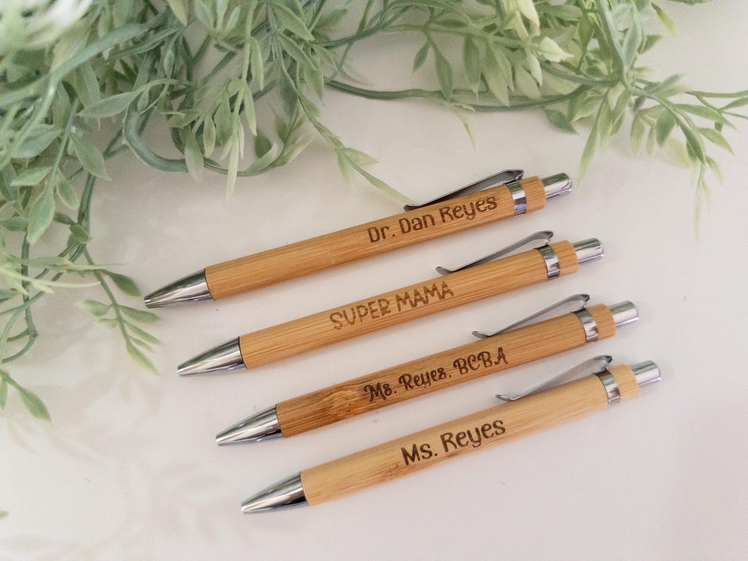 Laser Engraved Bamboo Pen| Personalized Pen, Pen Gift Idea, Engraved ...