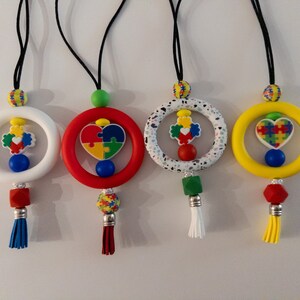 Autism Awareness Beaded Car Charm Rearview Mirror Car Charm, Silicone ...