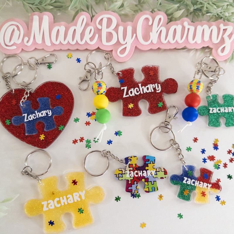 Puzzle Keychain - Etsy