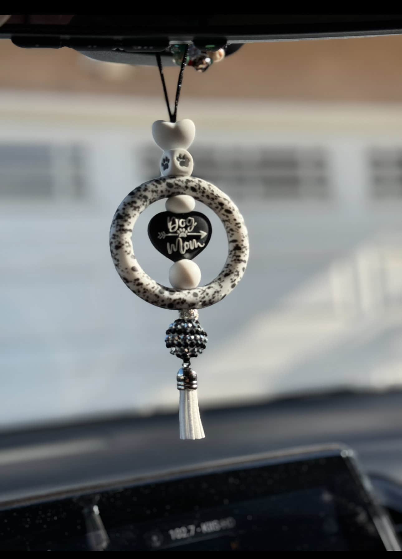 Beaded Car Charm| Rearview Mirror Car Charm, Car Accessory, Silicone ...