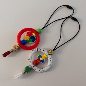 Autism Awareness Beaded Car Charm Rearview Mirror Car Charm, Silicone ...