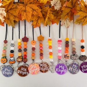 Fall Lanyard| Autumn Lanyard, Ghost Lanyard, Spooky Lanyard, Candy Corn ...