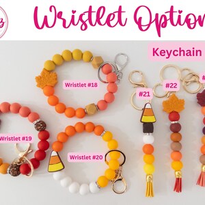 Fall Beaded Wristlet Keychain: Autumn Silicone Beads & Tassel - Etsy