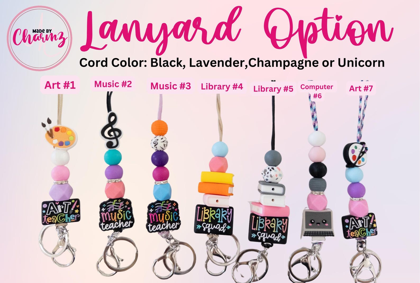 Music Teacher Lanyard| Art Teacher Lanyard, Library Squad Lanyard, Cute ...