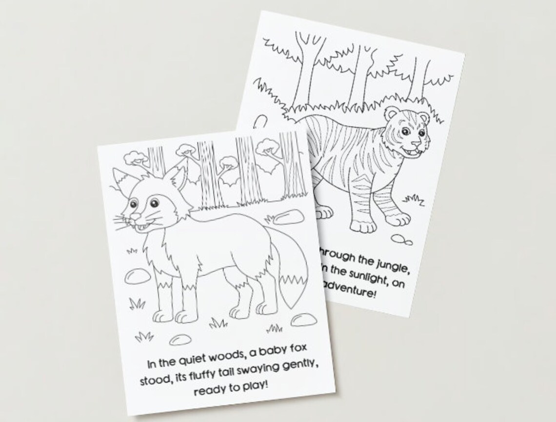 Animal Coloring Pages With Stories - 60 High-quality Pdfs for Instant ...