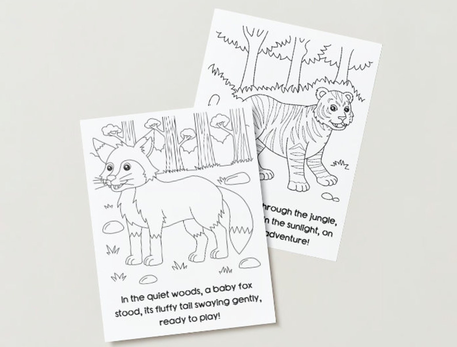 Animal Coloring Pages With Stories: 60 Printable Pdfs (digital Download ...