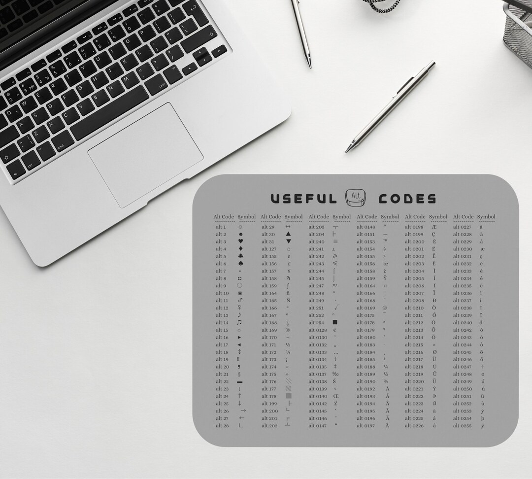 Ultimate Alt Codes Mouse Pad - Quick Access to Special Characters for ...