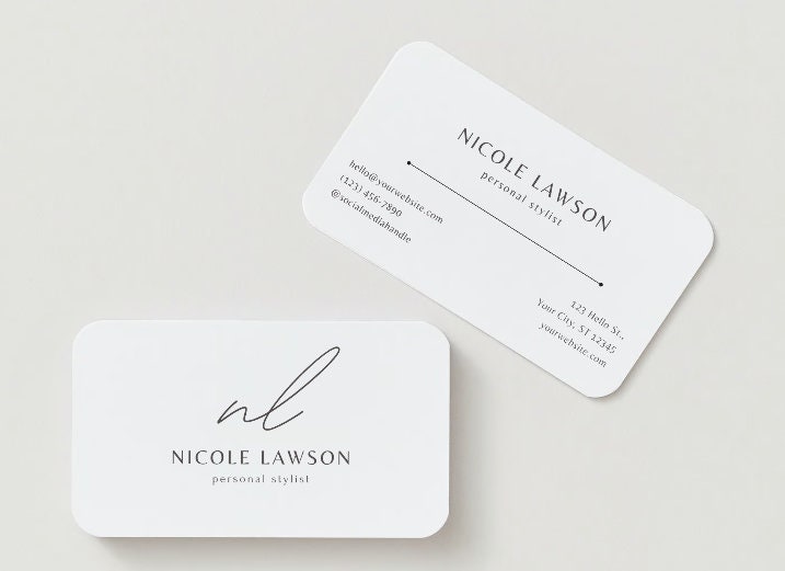 150 Simple and Neutral Business Cards With Rounded Corners - Etsy