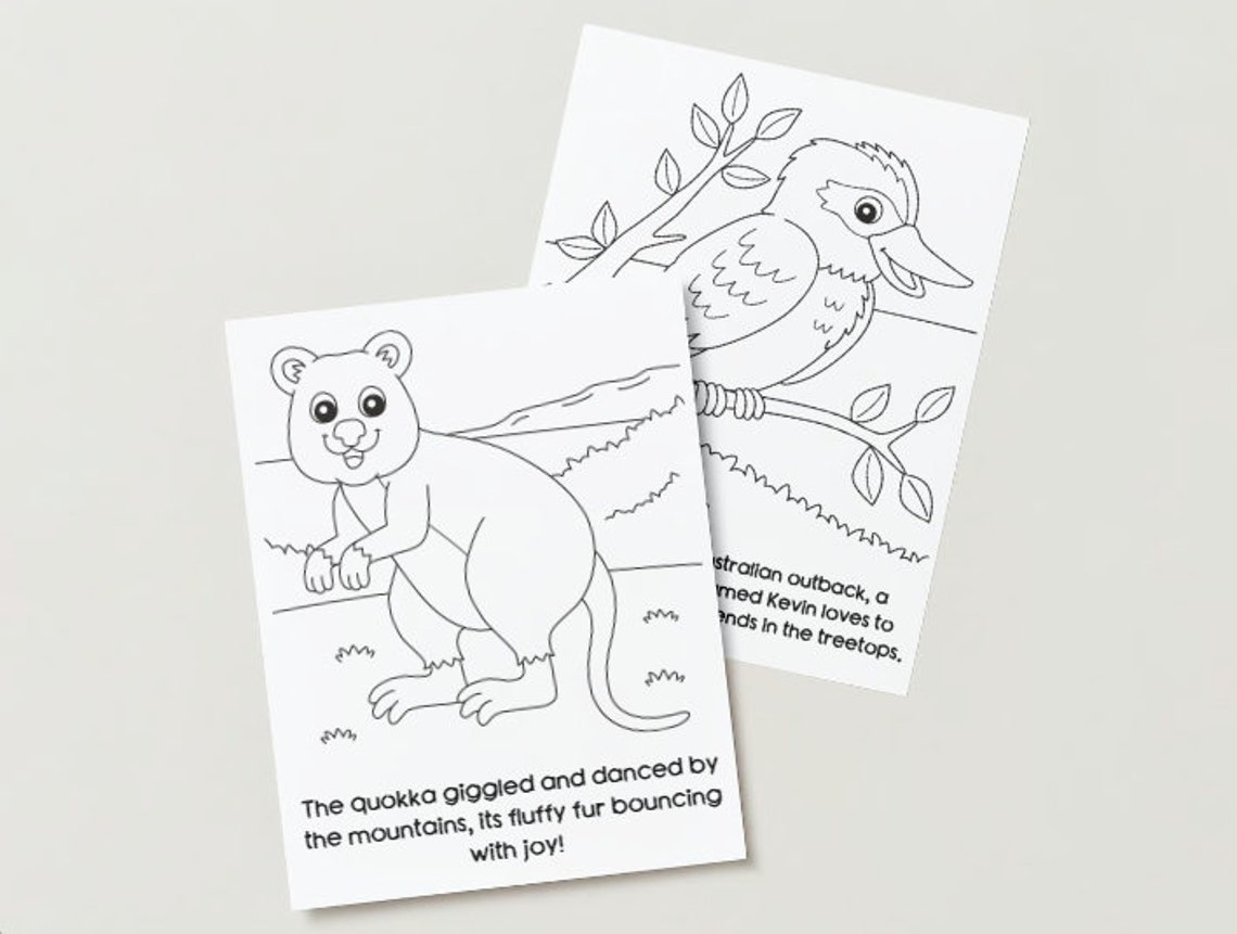 Animal Coloring Pages With Stories: 60 Printable Pdfs (digital Download ...