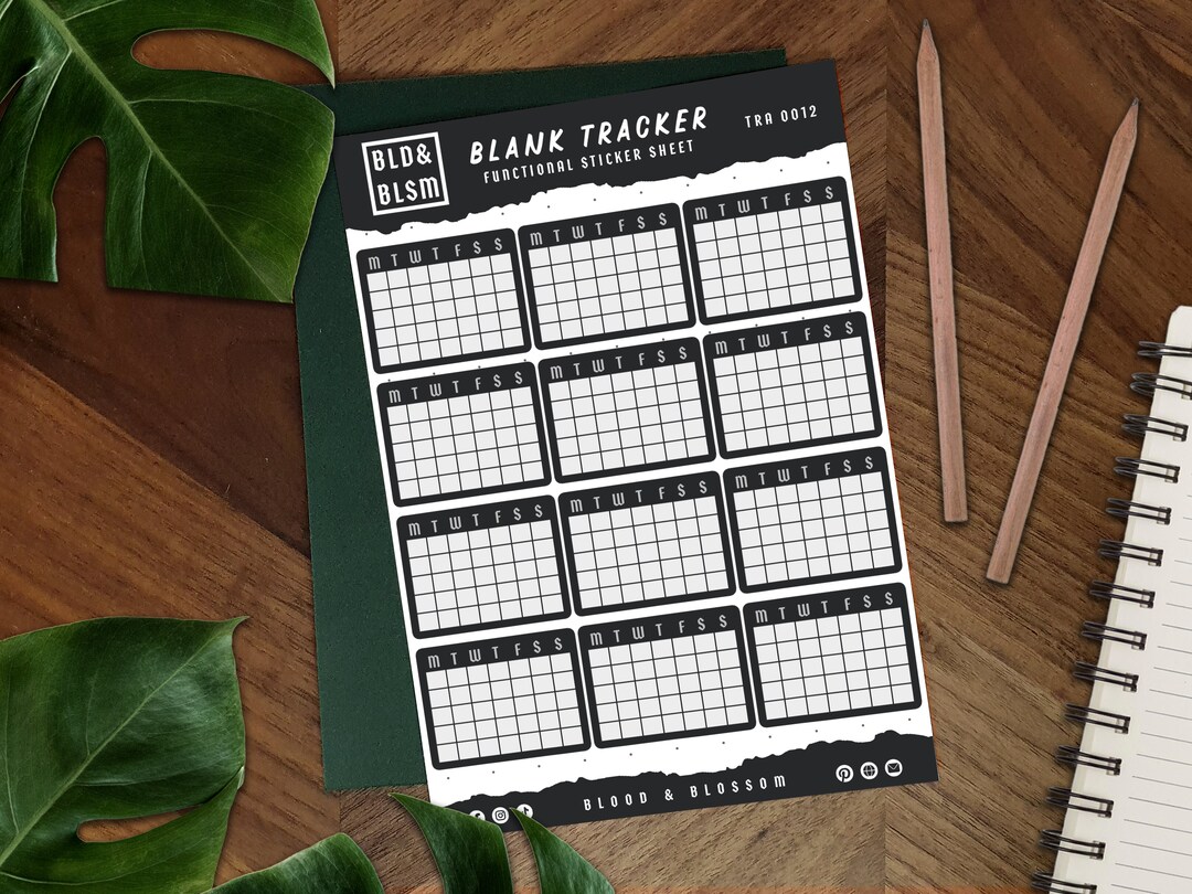 Tracker Sticker Sheet Functional Stickers Monthly Journaling Supplies ...
