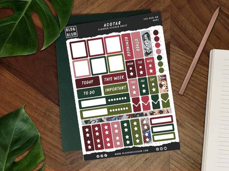 ACOTAR A Court Sticker Sheet ~ Functional Sticker Sheet ~ Journaling ...