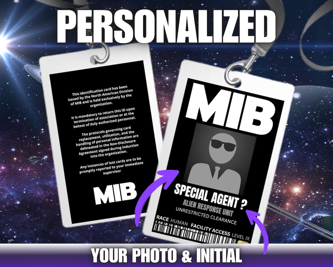 PRINTABLE Men in Black ID Card | Badge | Special Agent | Cosplay ...