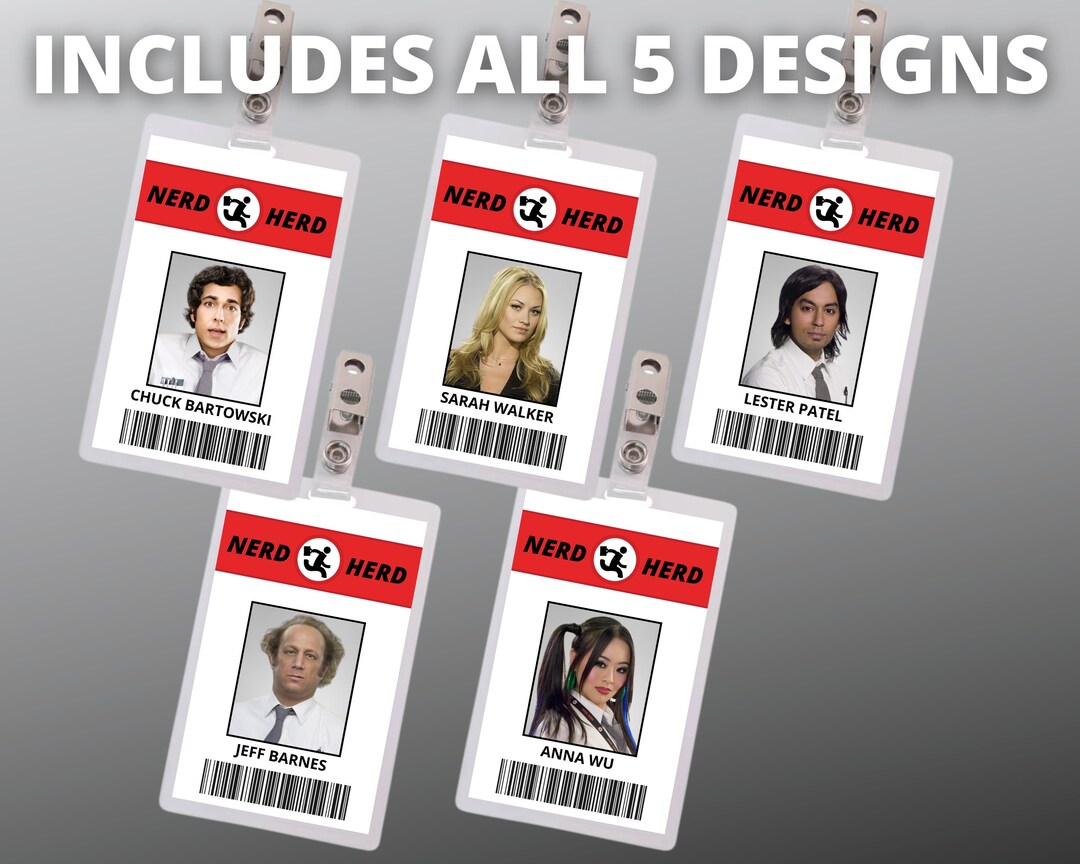 PRINTABLE NERD HERD Id Cards X5, Cosplay, Id Card, Id Badge, Name Badge, Replica, Halloween ...