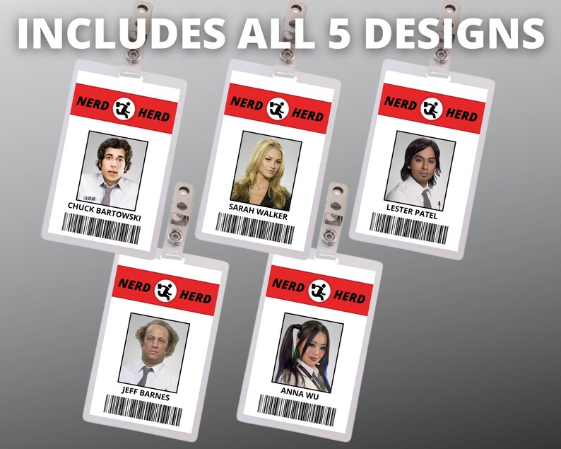 PRINTABLE NERD HERD Id Cards X5 Cosplay Id Card Id Badge - Etsy